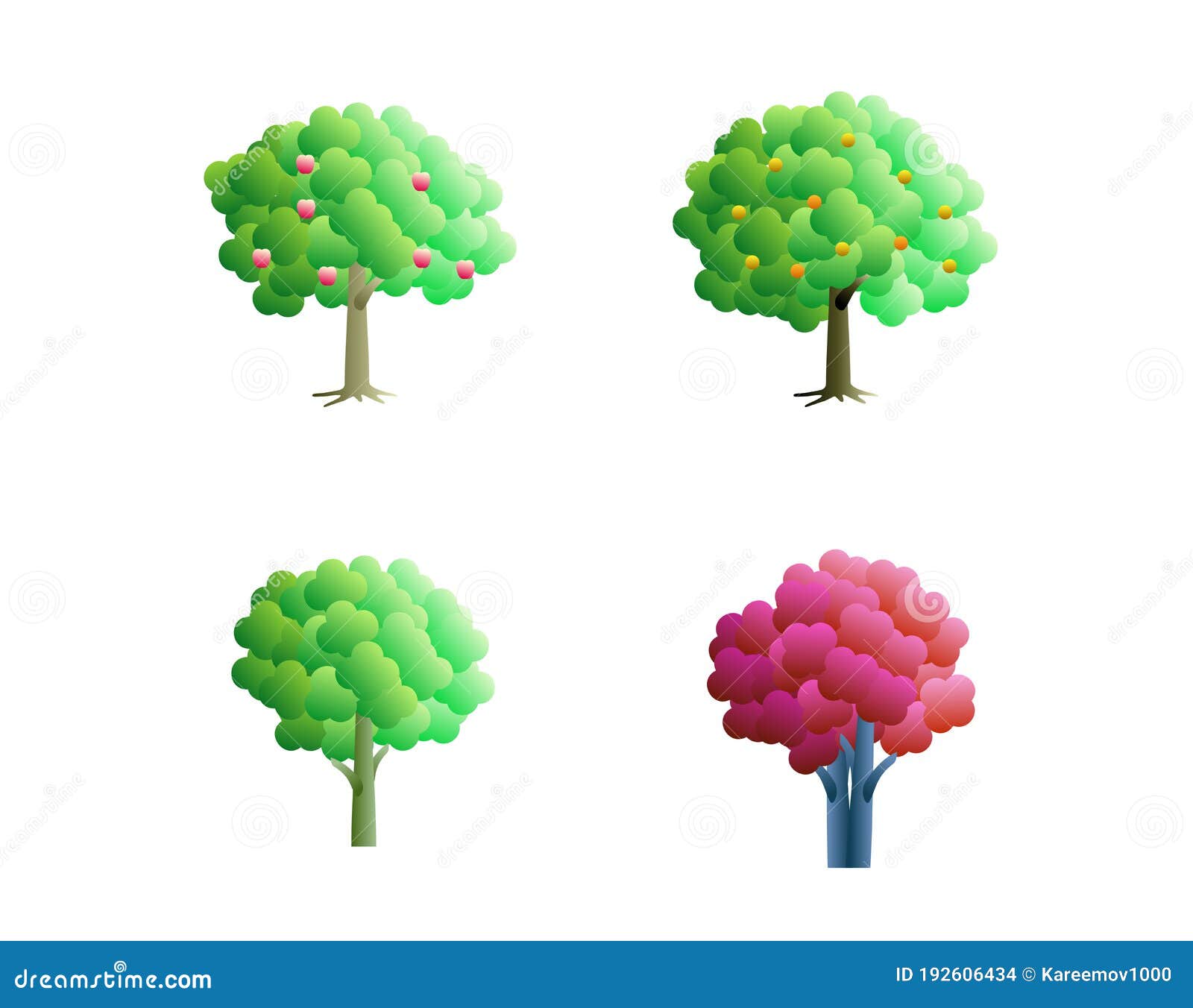 Green Leaves of a Tree Vector in Cartoon Style Stock Vector ...