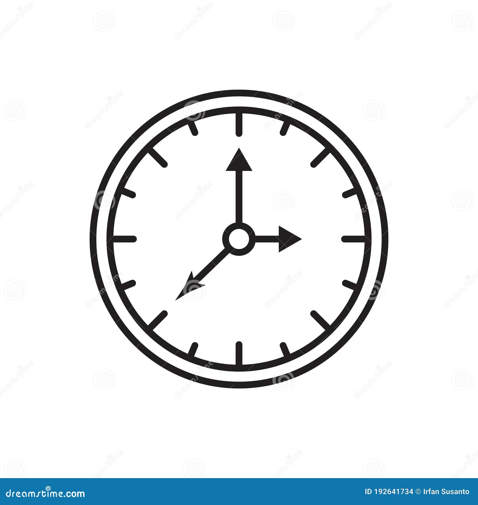 Clock Icon Outline Vector. Isolated on White Background Stock Vector ...