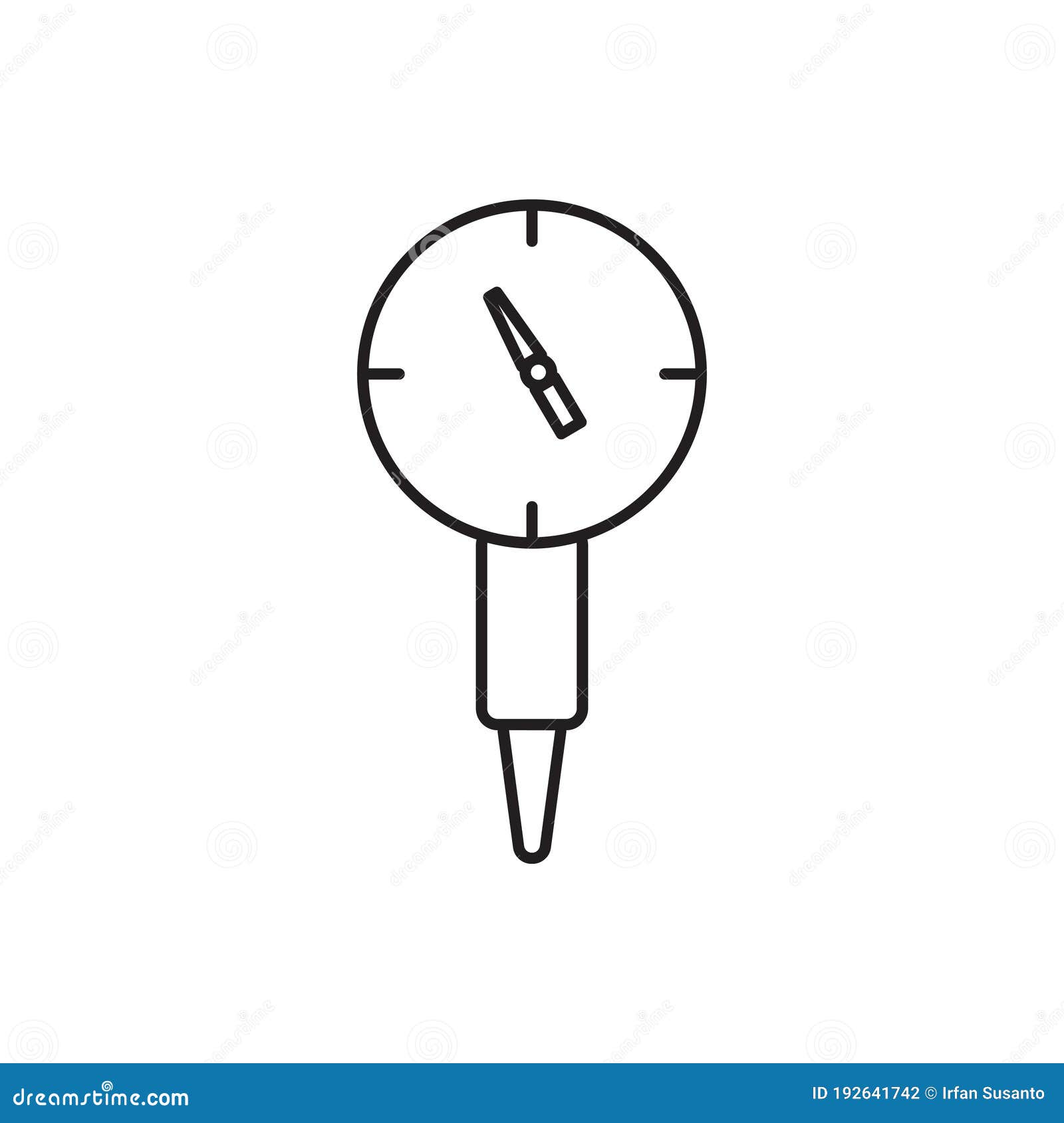 Dial Gauge Icon Outline Vector. Isolated on White Background Stock ...