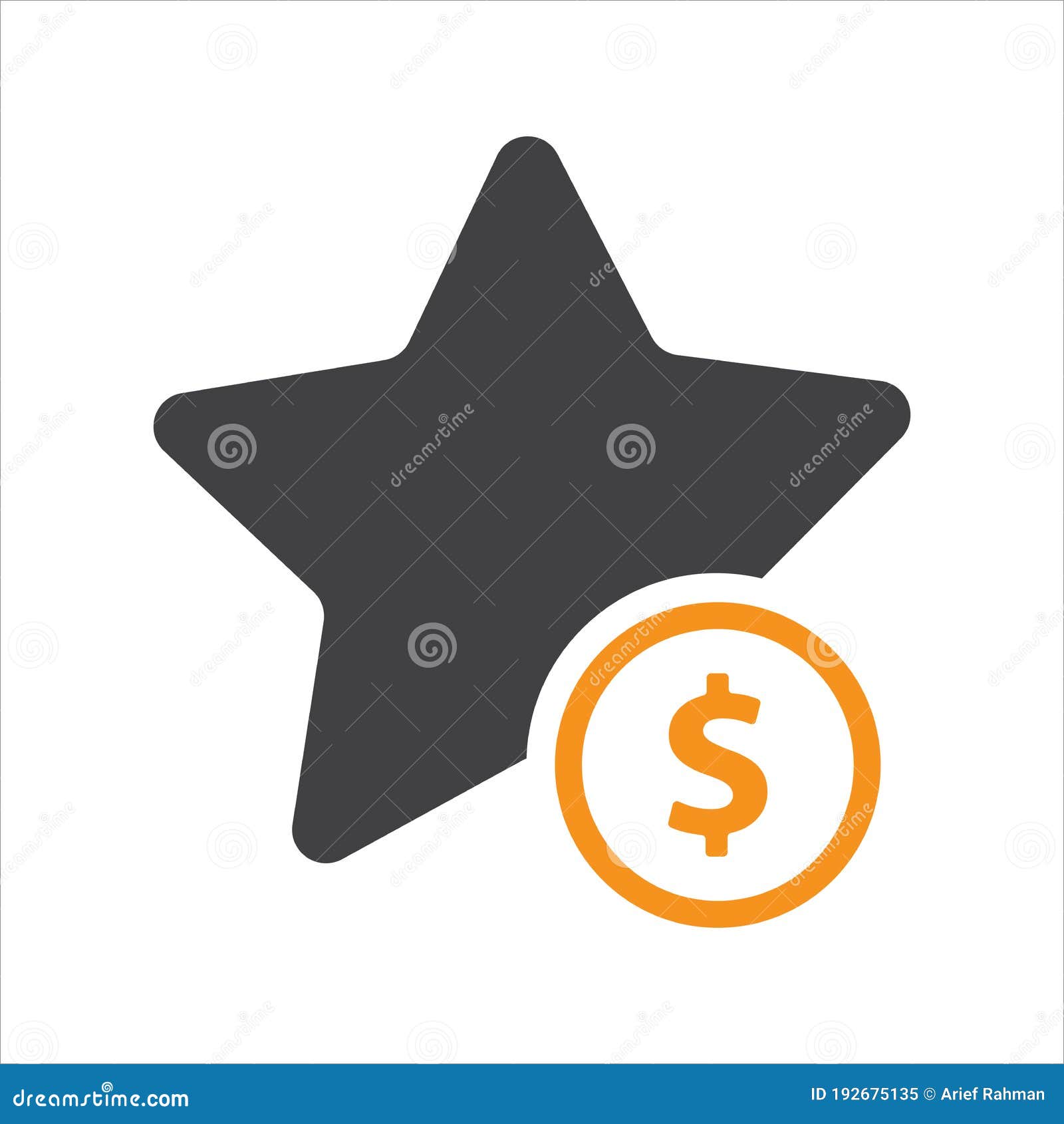 Star Money Icon Concept. Flat Design Style Icon Stock Vector ...