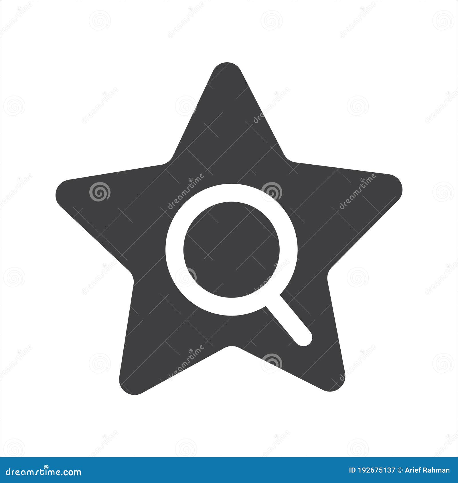Star with Search Icon Concept. Flat Design Style Icon Stock Vector ...