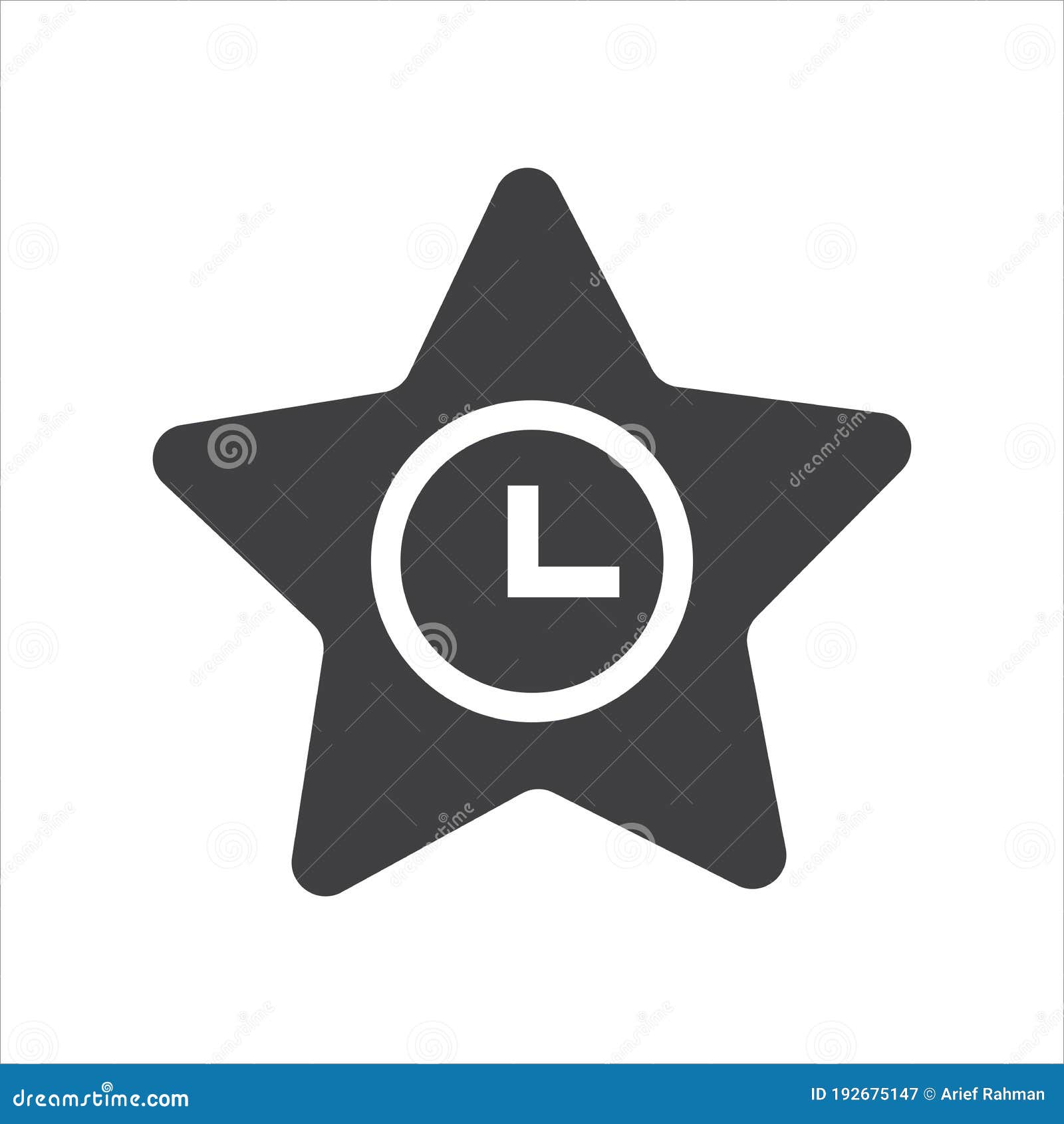 Star with Time Icon Concept. Flat Design Style Icon Stock Vector ...