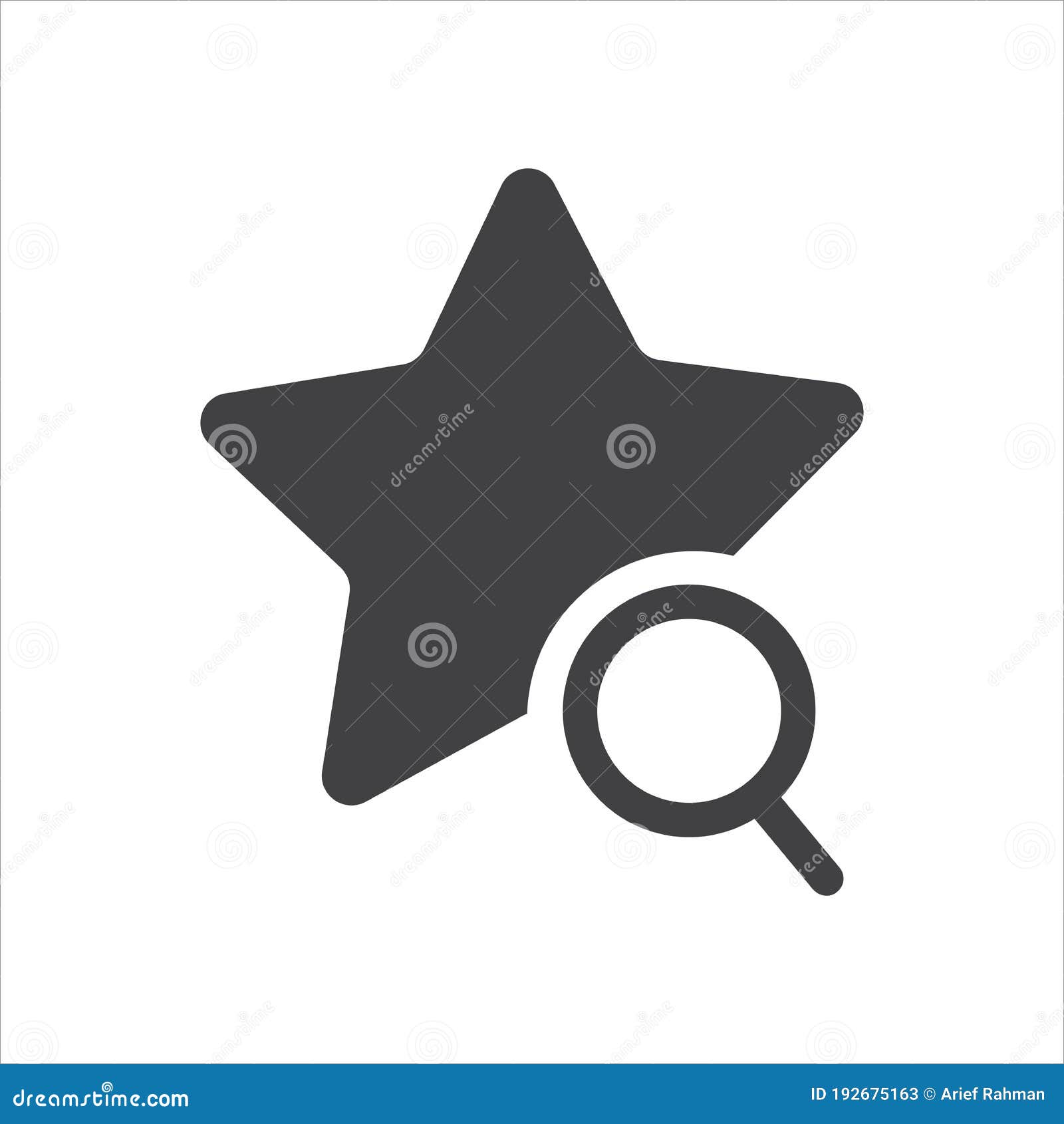 Star with Search Icon Concept. Flat Design Style Icon Stock Vector ...