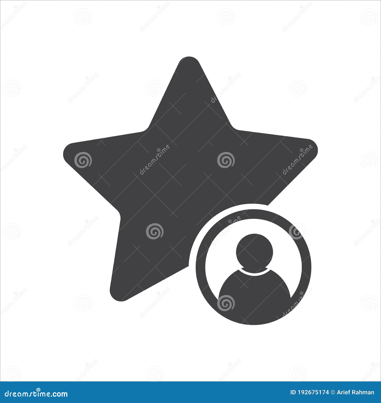 Star User Icon Concept. Flat Design Style Icon Stock Vector ...