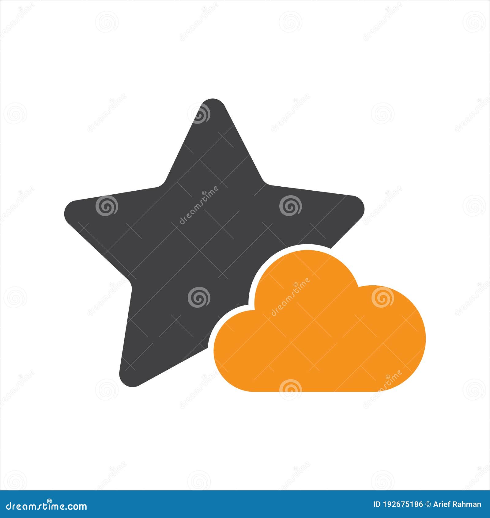 Star Cloud Icon Concept. Flat Design Style Icon Stock Vector ...