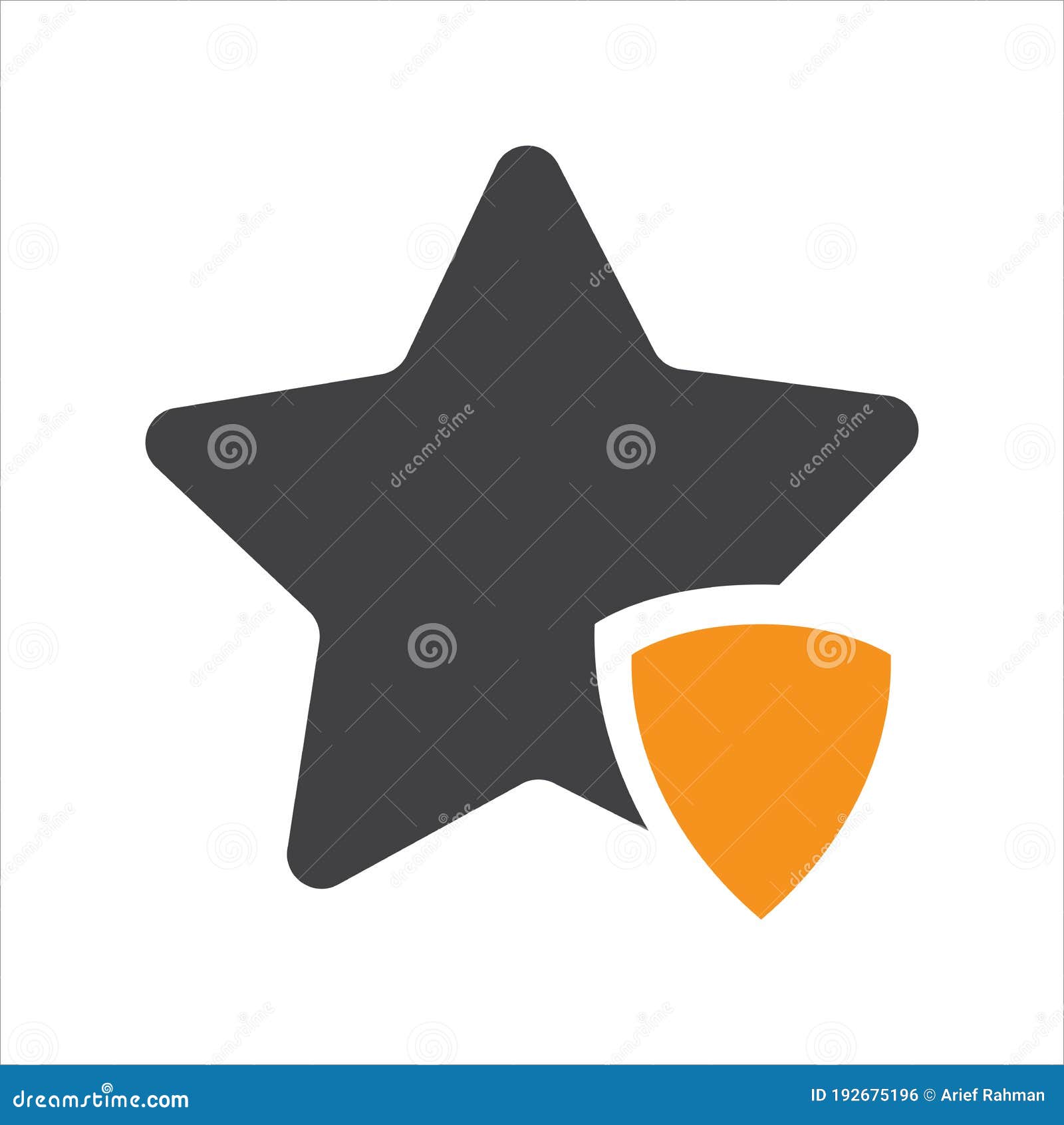 Star Security Shield Icon Concept. Flat Design Style Icon Stock Vector ...