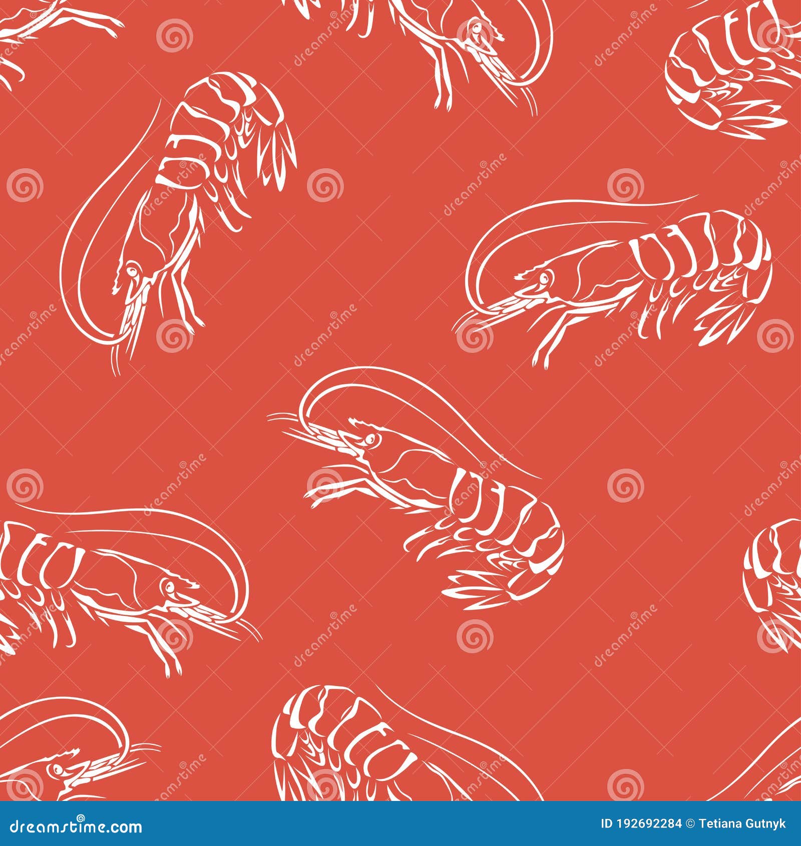 A Pattern Of Seafood Words. Vector Letters In Doodle Style. Background ...