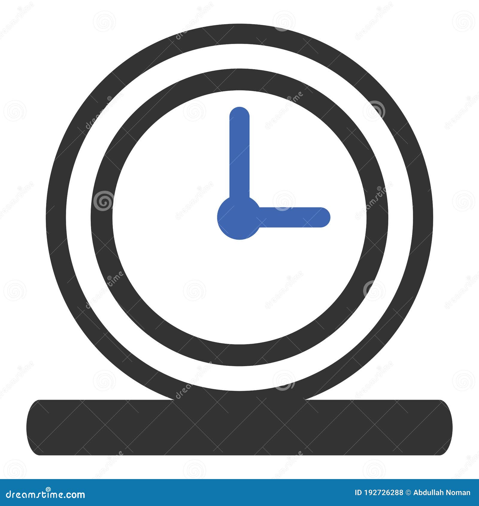 Blue Button with a Symbol of Time Stock Vector - Illustration of watch ...