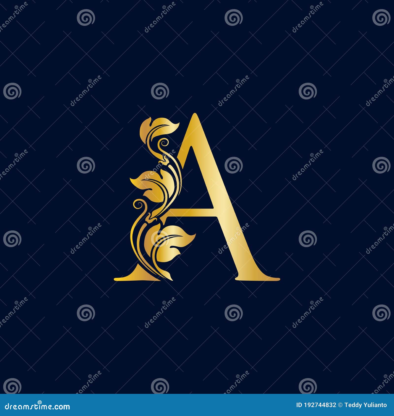 Luxury Initial a Gold Color Stock Vector - Illustration of elegant ...