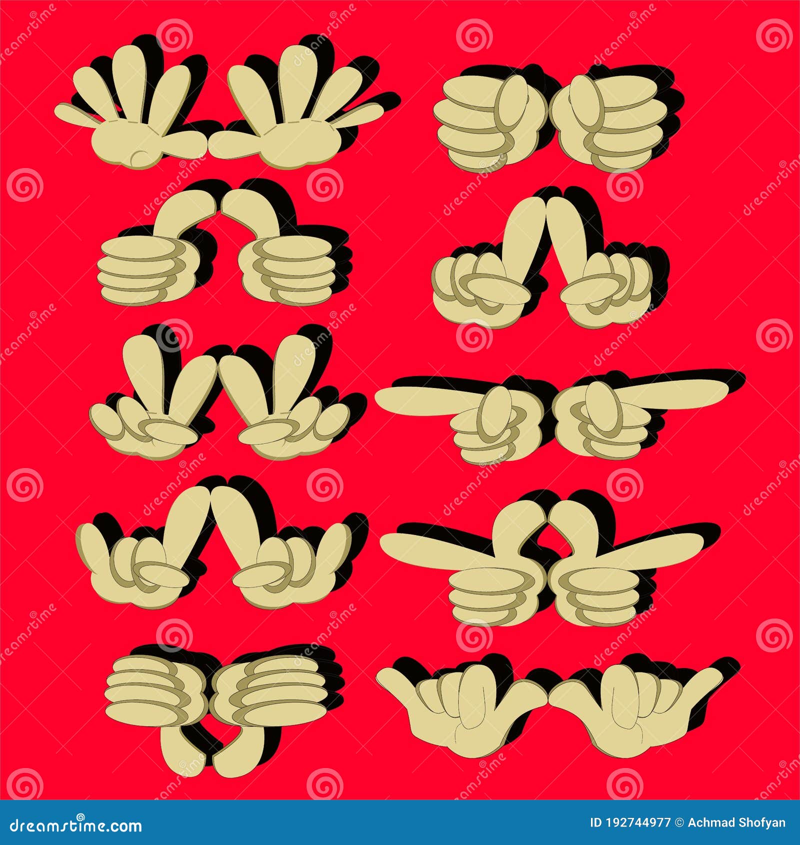 A Set of Cartoon Style Hands Stock Vector - Illustration of hands ...