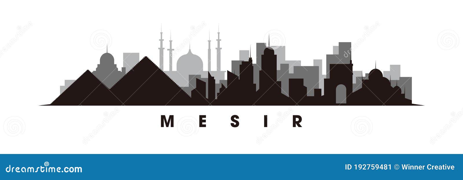 Cairo Egypt Skyline and Landmarks Silhouette Vector Stock Vector ...