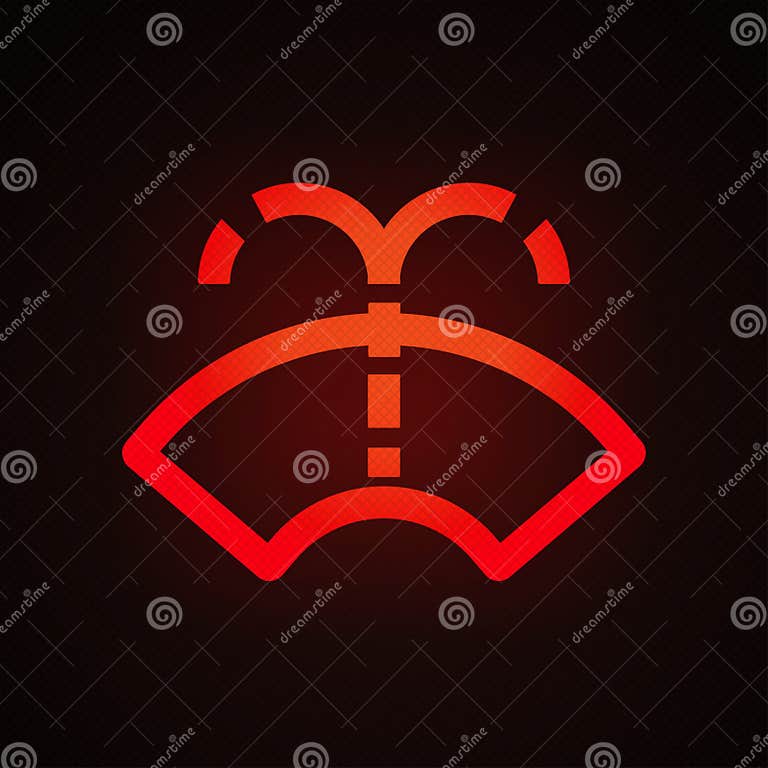 Low Windshield Washer Fluid Warning Light Stock Vector - Illustration ...