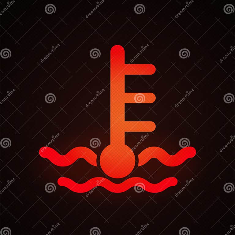 Engine Temperature Warning Light Stock Illustration - Illustration of ...
