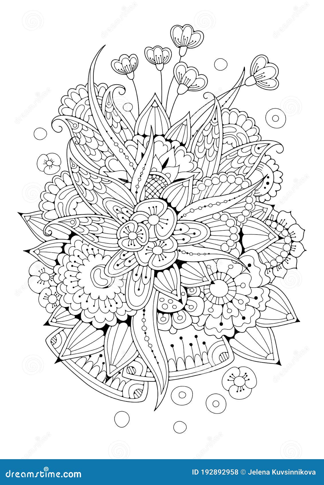 Vector Illustration, Black And White Background For Coloring. Coloring ...