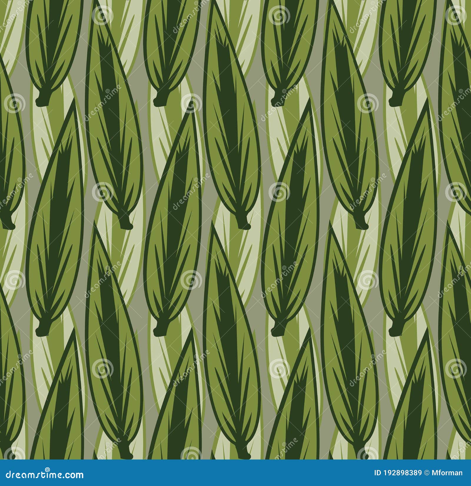 Detailed Retro Cascading Leaves Seamless Repeat Pattern Stock Vector ...