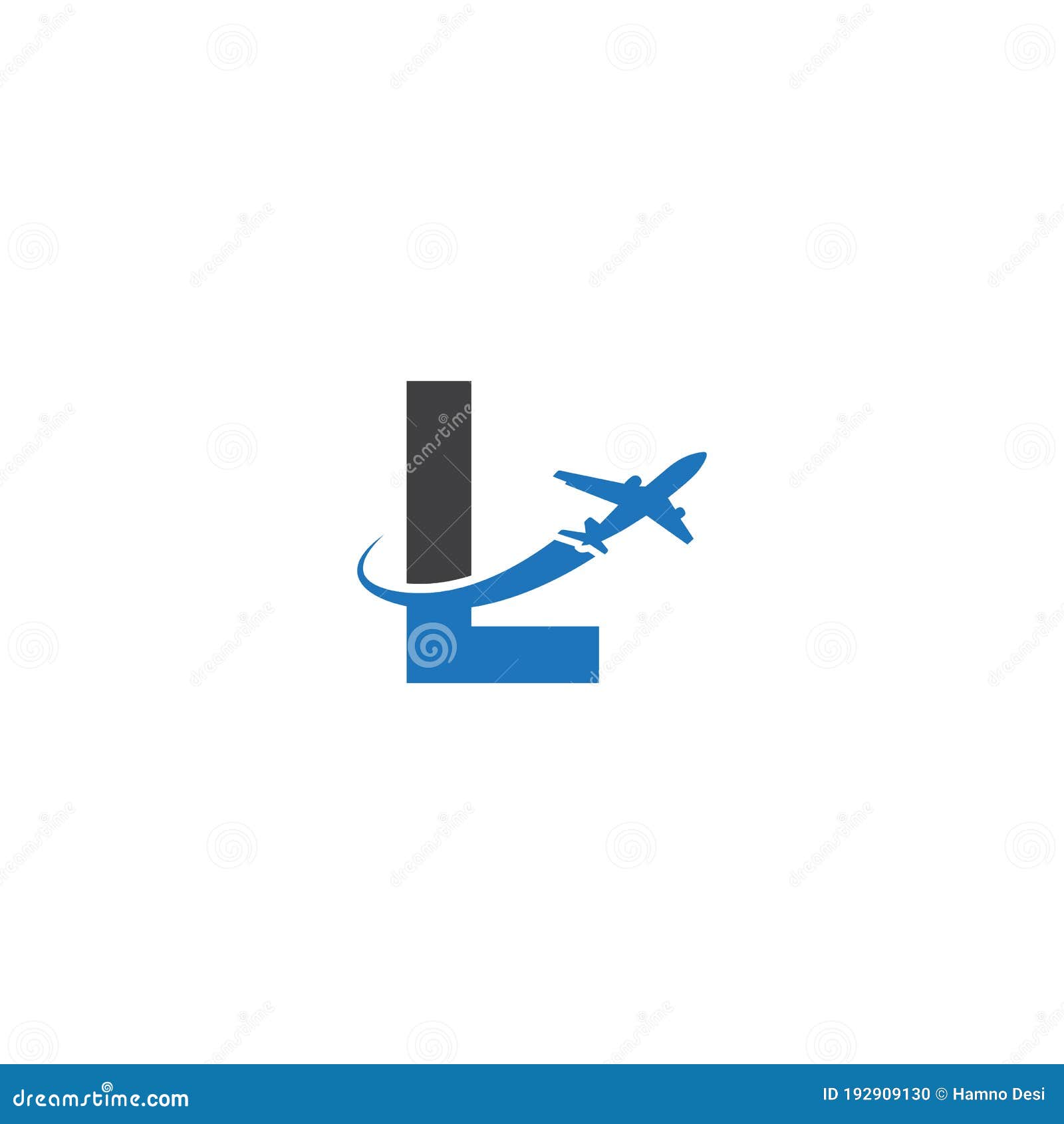 L Letter Logo with Airplane Stock Vector - Illustration of plane ...