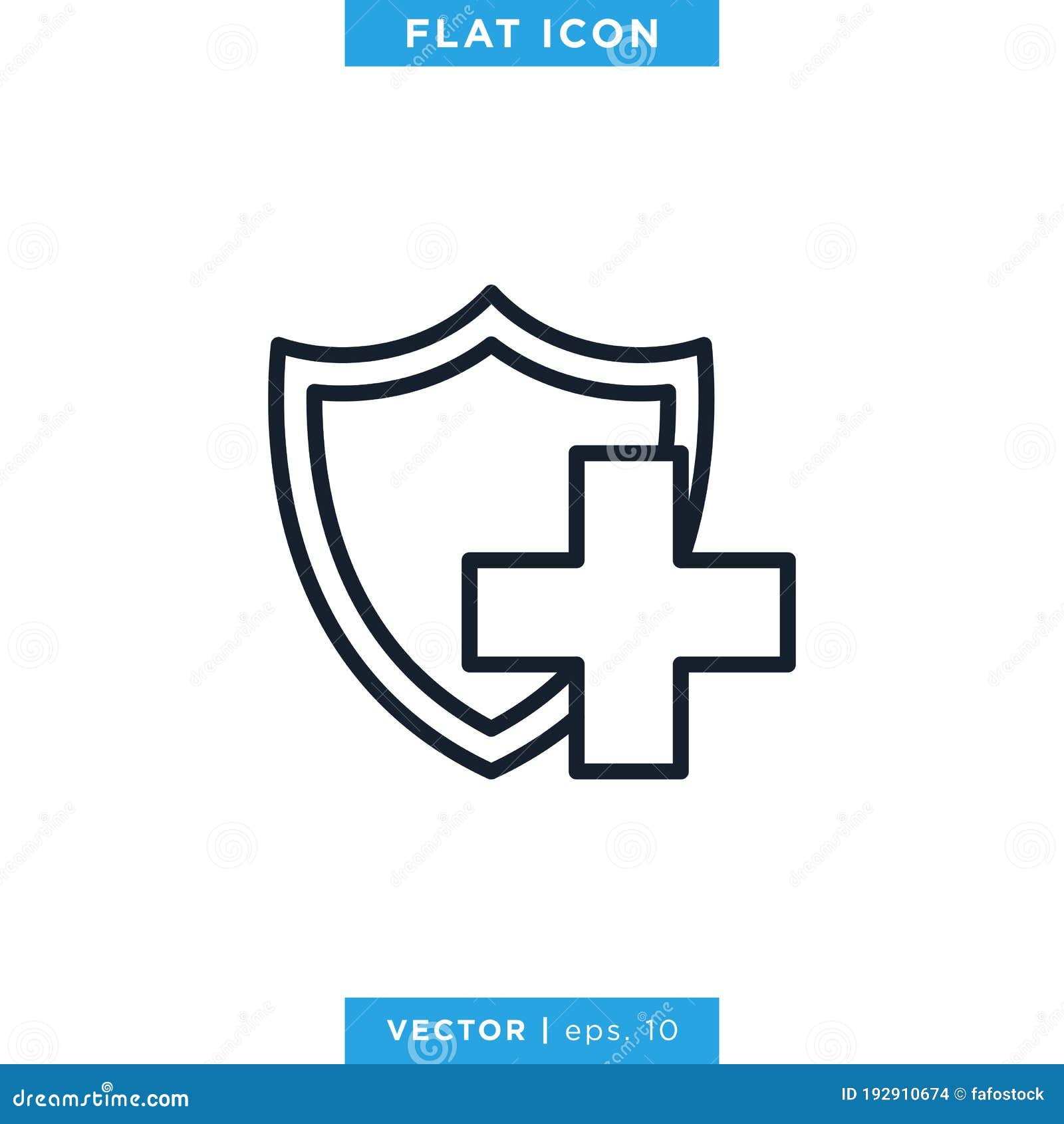 Health Protection Icon Vector Design Template. Medical Cross and Shield ...