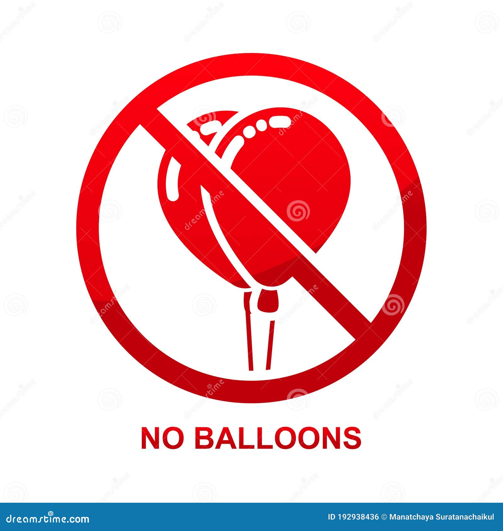 No Balloons Sign Isolated on White Background Stock Vector ...
