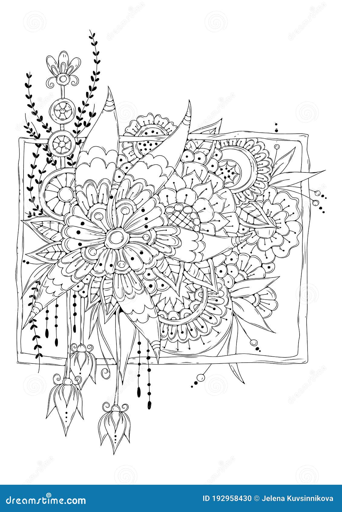 Hobby for Children and Adults. Flower Coloring Page. Vector ...