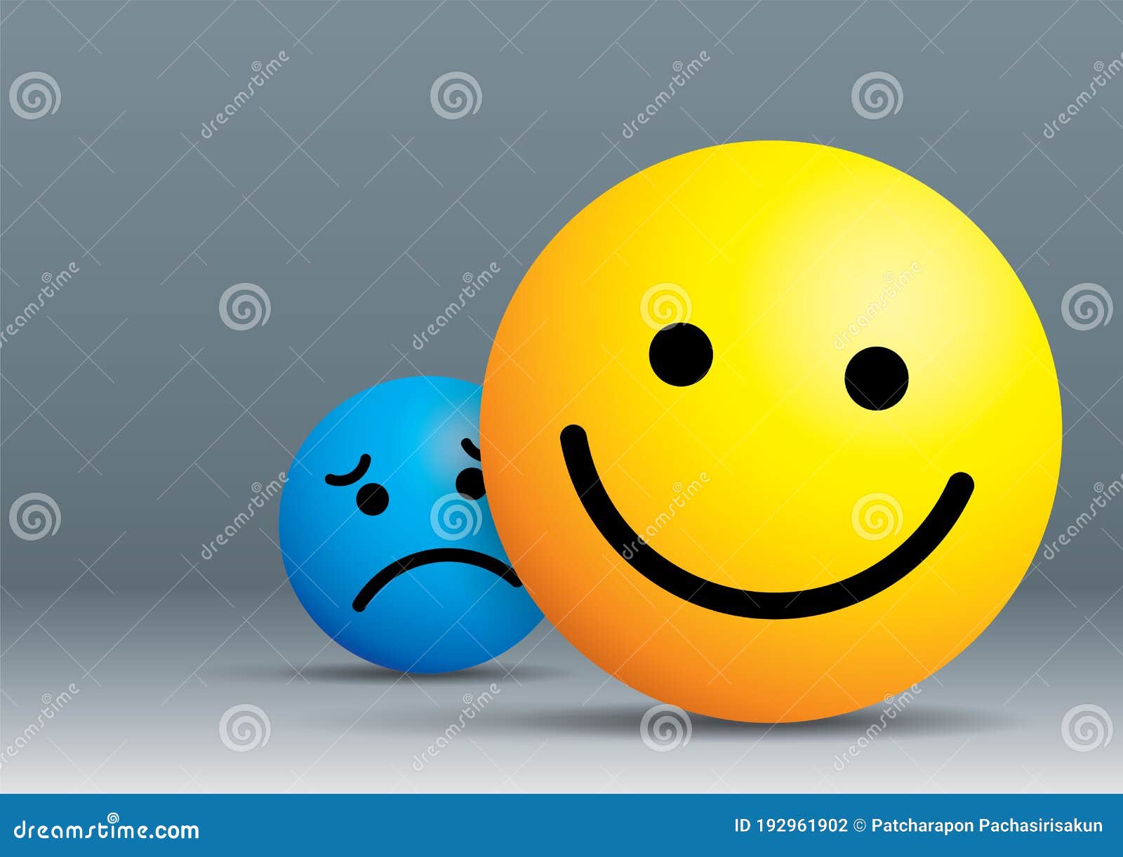 Sadness Ball Was Hidden Behind Happy Ball. Stock Vector - Illustration ...