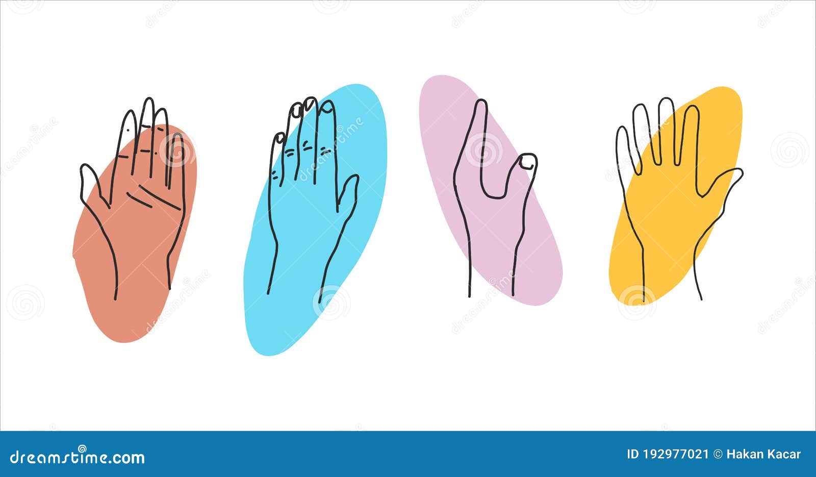 Line Art Drawing of a Hand. Stock Vector - Illustration of fabric ...