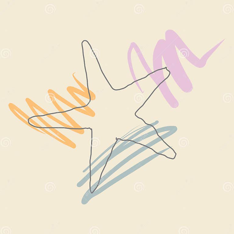 Line Art Drawing of a Starfish. Stock Vector - Illustration of colors ...