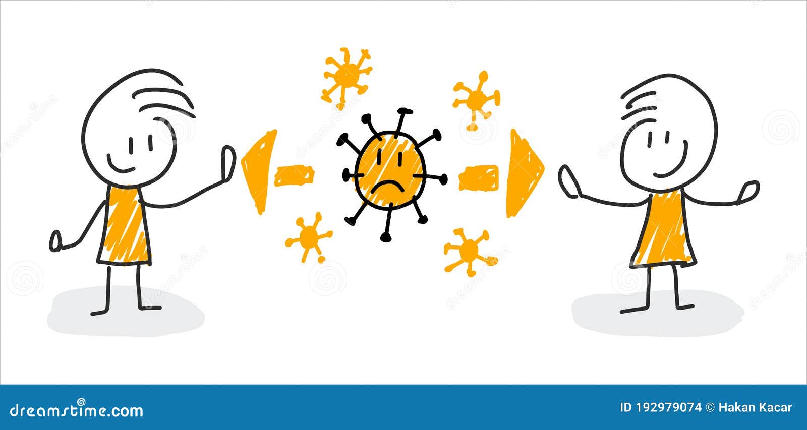 Stick Figures. Covid-19 Coronavirus. Vector. Stock Illustration ...