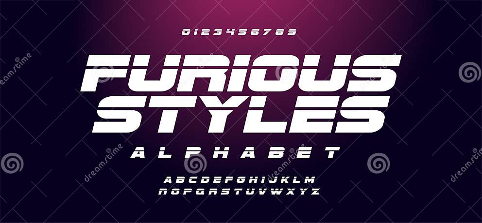 Fast and Furious Style Fonts. Stock Vector - Illustration of bike ...