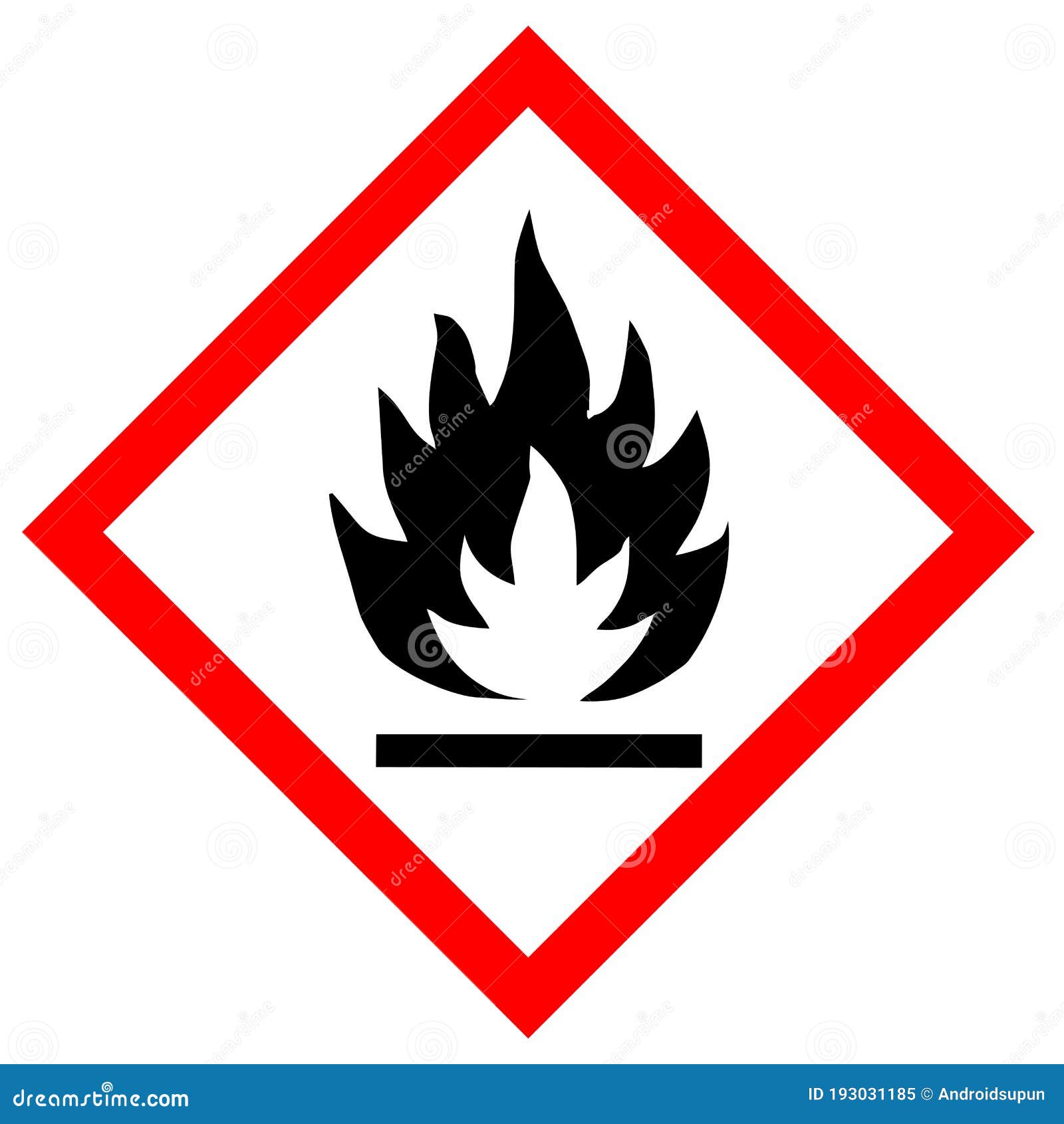 Flame Warning Sign Vector with Red Border Stock Vector - Illustration ...