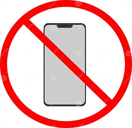 Modern Mobile Phone Front View with Stop Sign Stock Vector ...