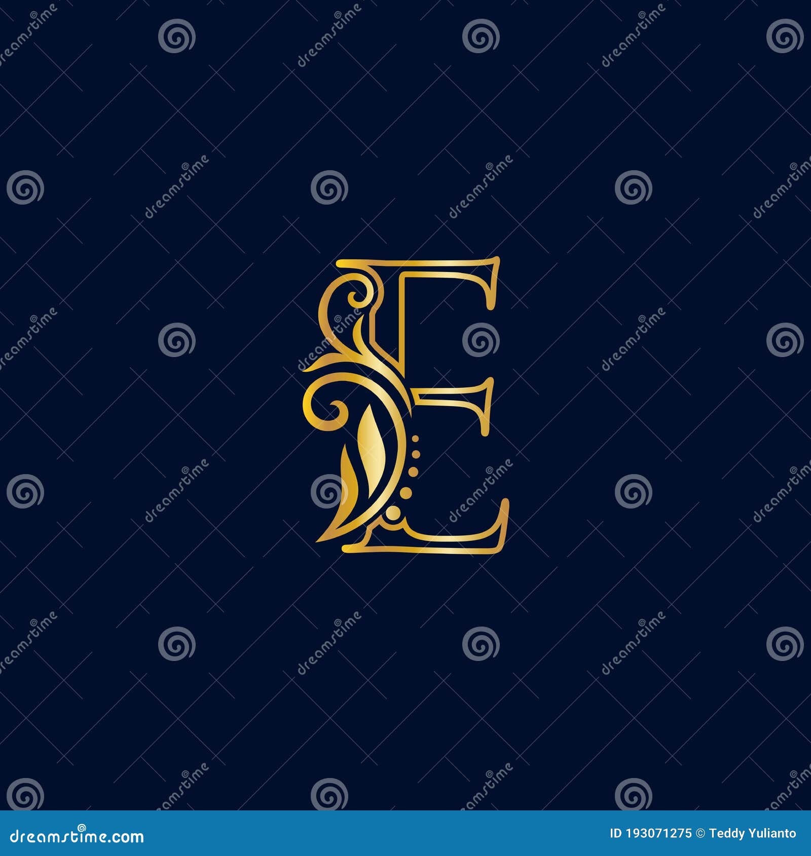 Elegant and Luxury Initial Line E Stock Vector - Illustration of ...