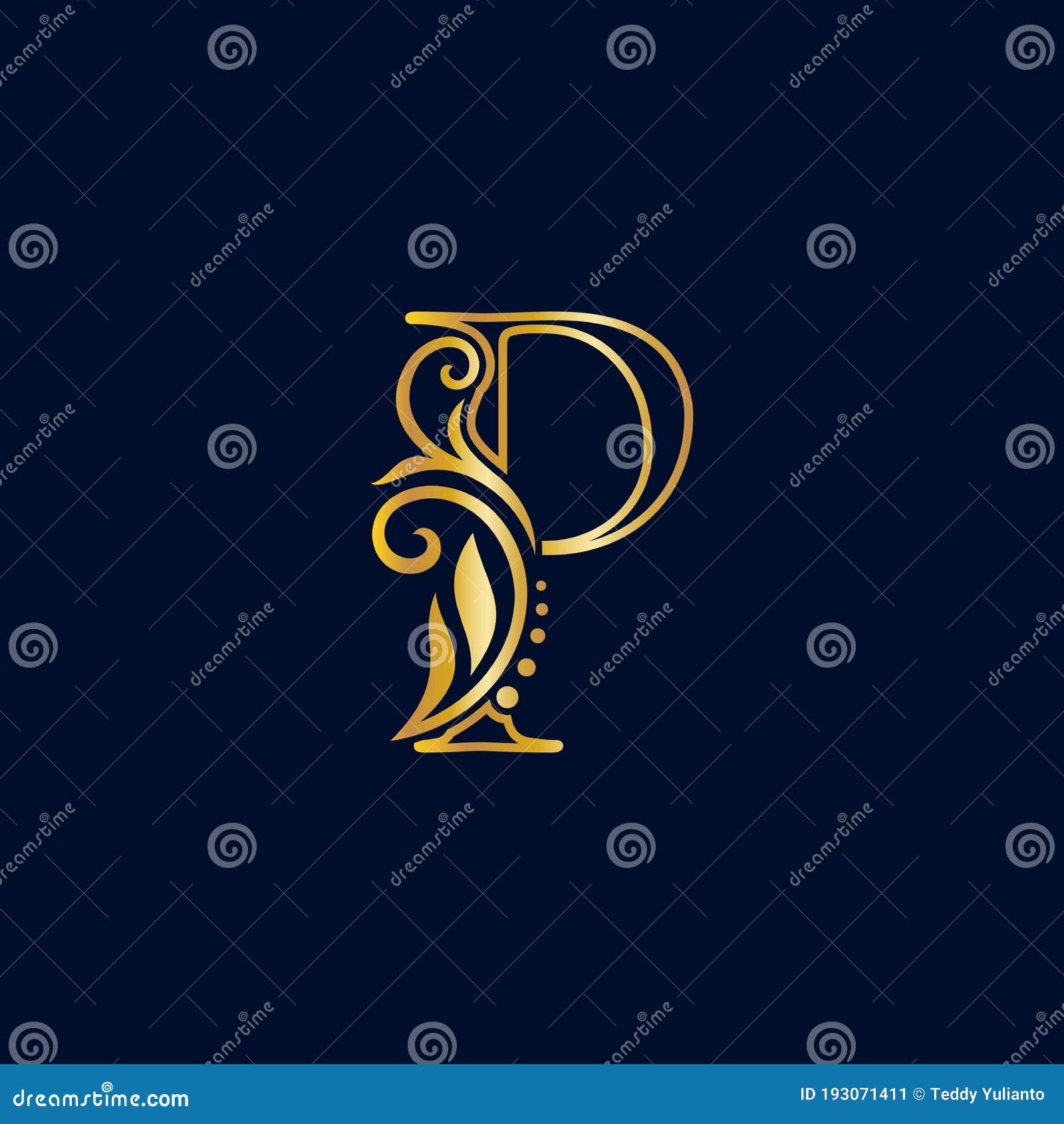 Elegant and Luxury Initial Line P Stock Vector - Illustration of ...