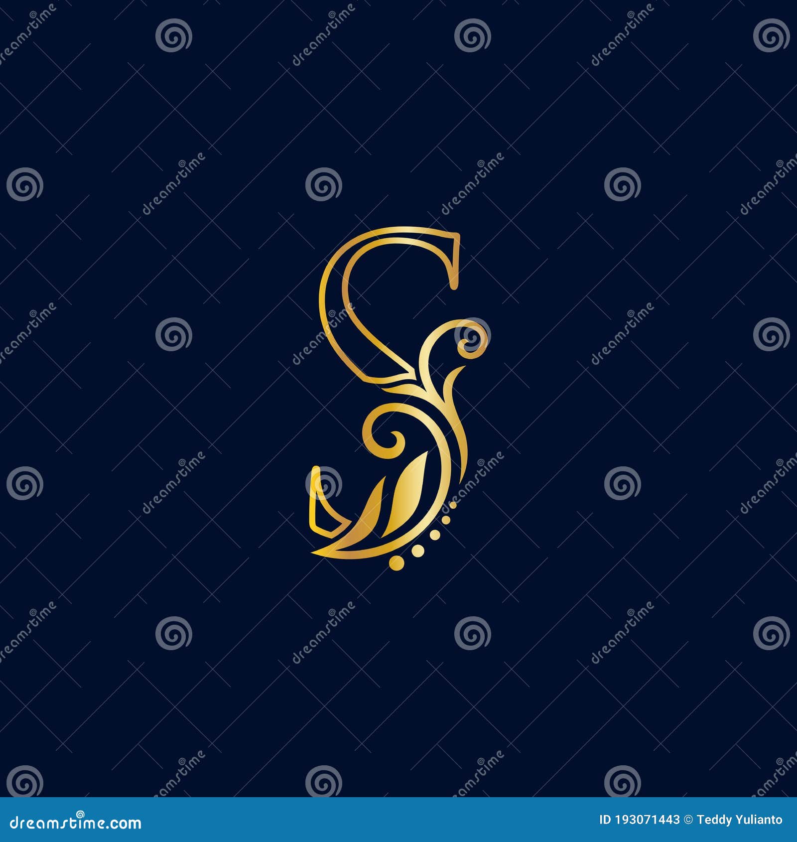 Elegant and Luxury Initial Line S Stock Vector - Illustration of ...