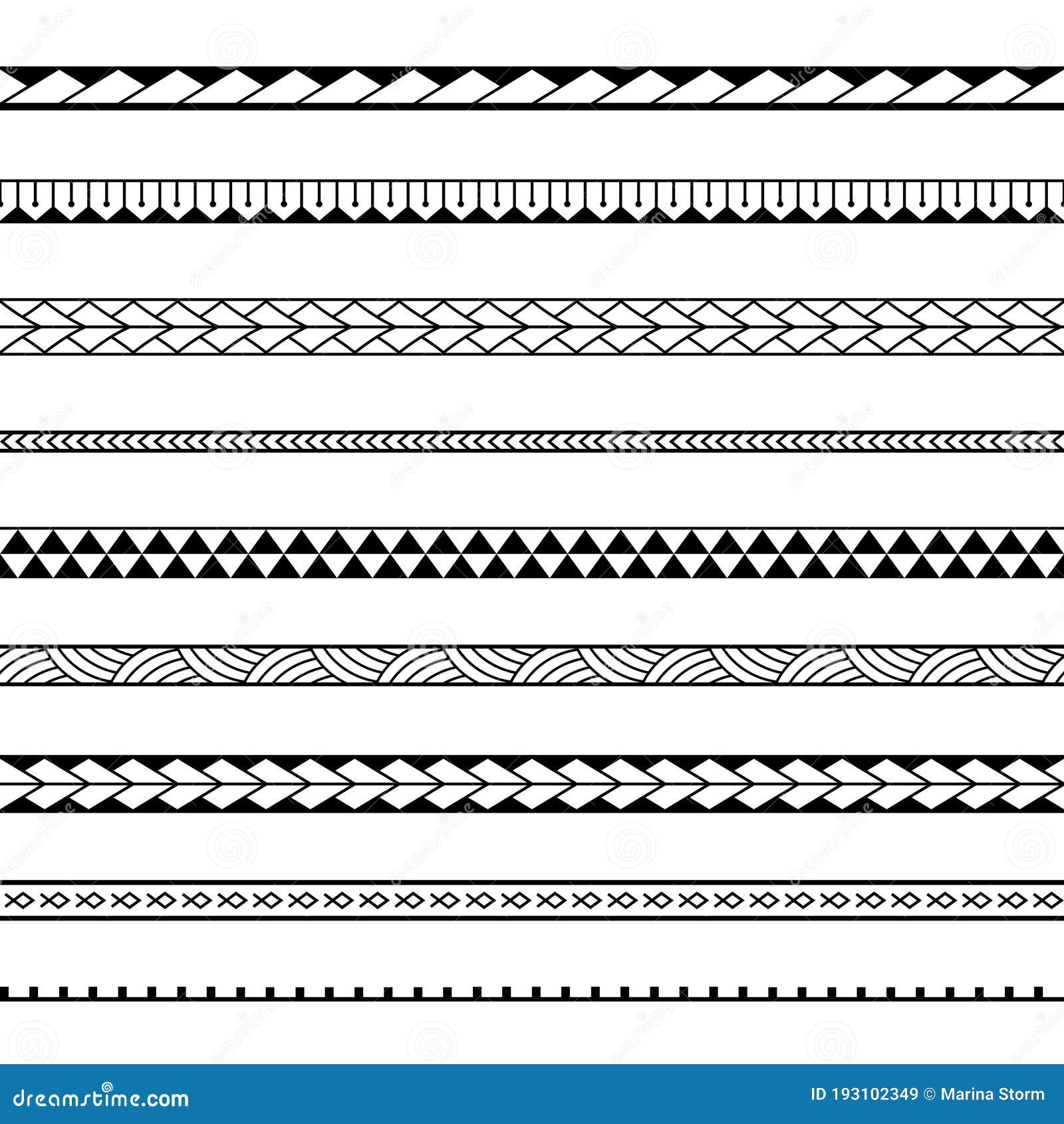 Set of Vector Ethnic Seamless Pattern. Stock Vector - Illustration of ...