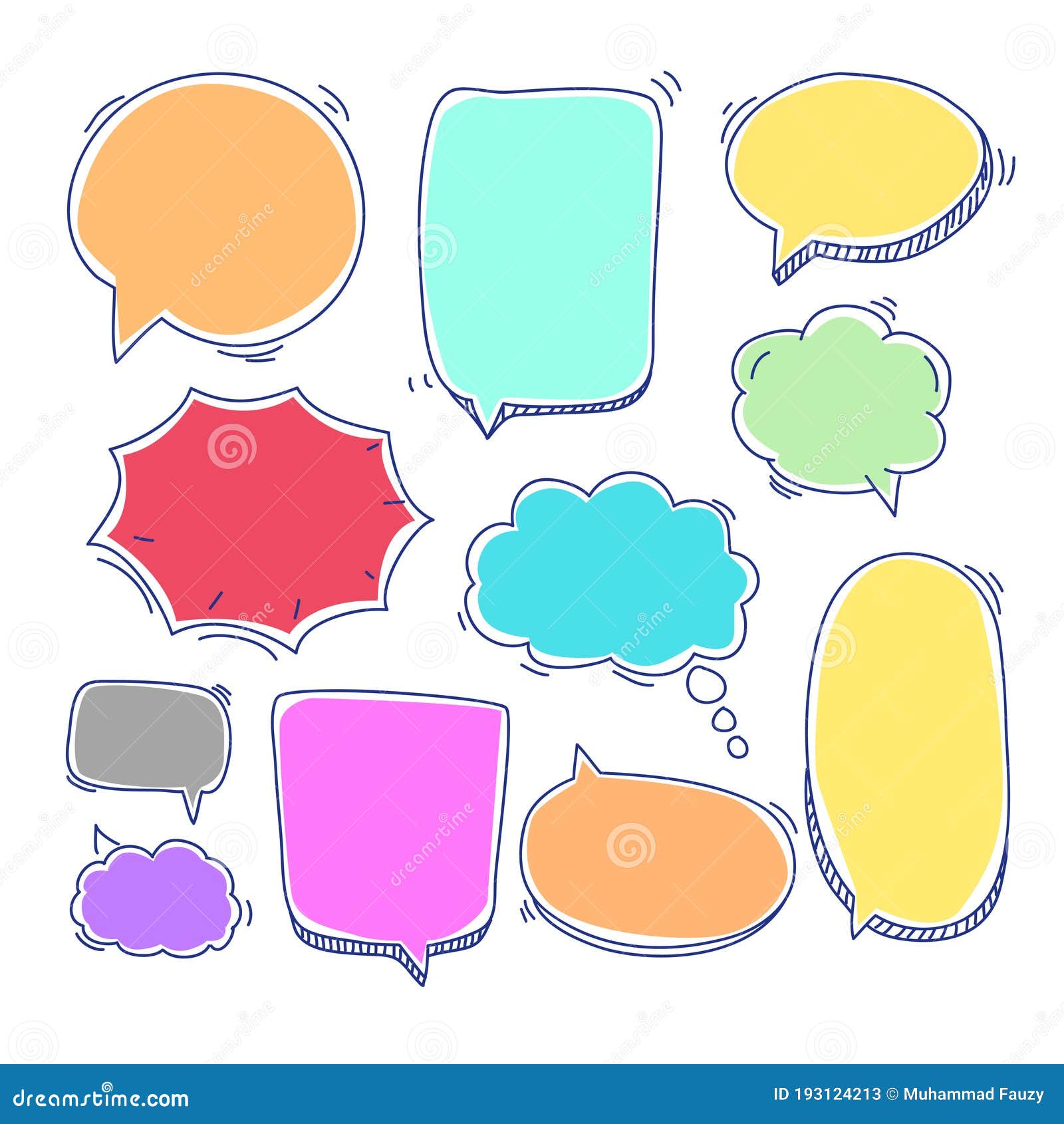 Think and Talk Bubble Speech Collection Stock Vector - Illustration of ...