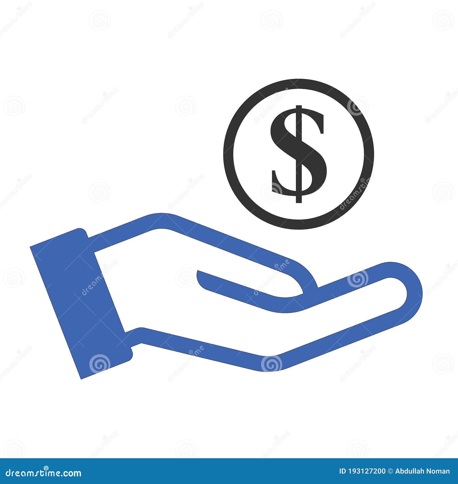 Hand holding a dollar sign stock vector. Illustration of banking ...