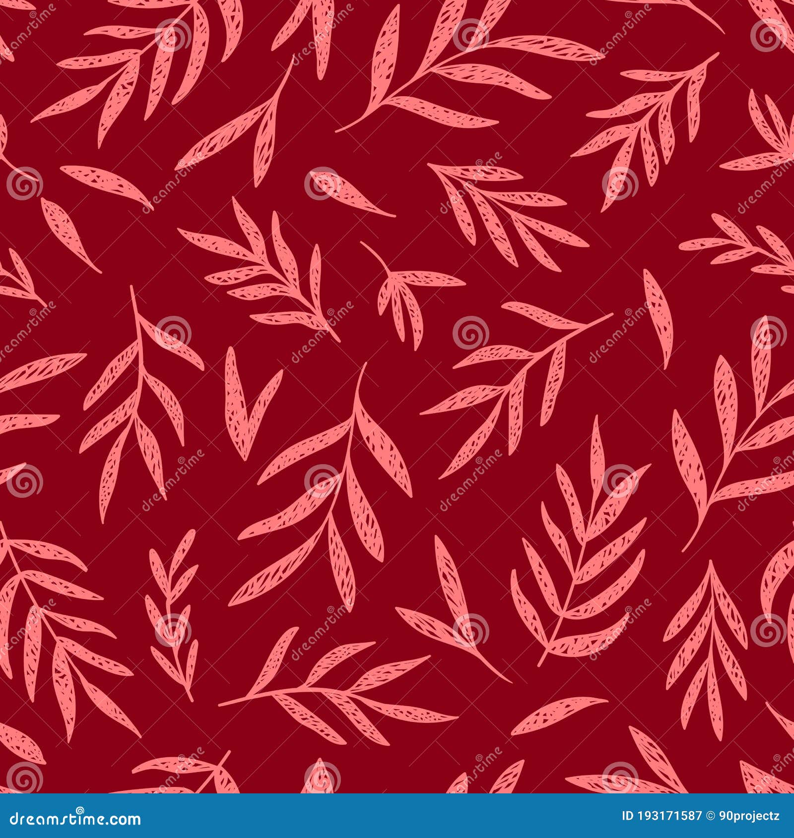 Leaves Pink Maroon Pattern, Feminine Background, Seamless Pattern ...