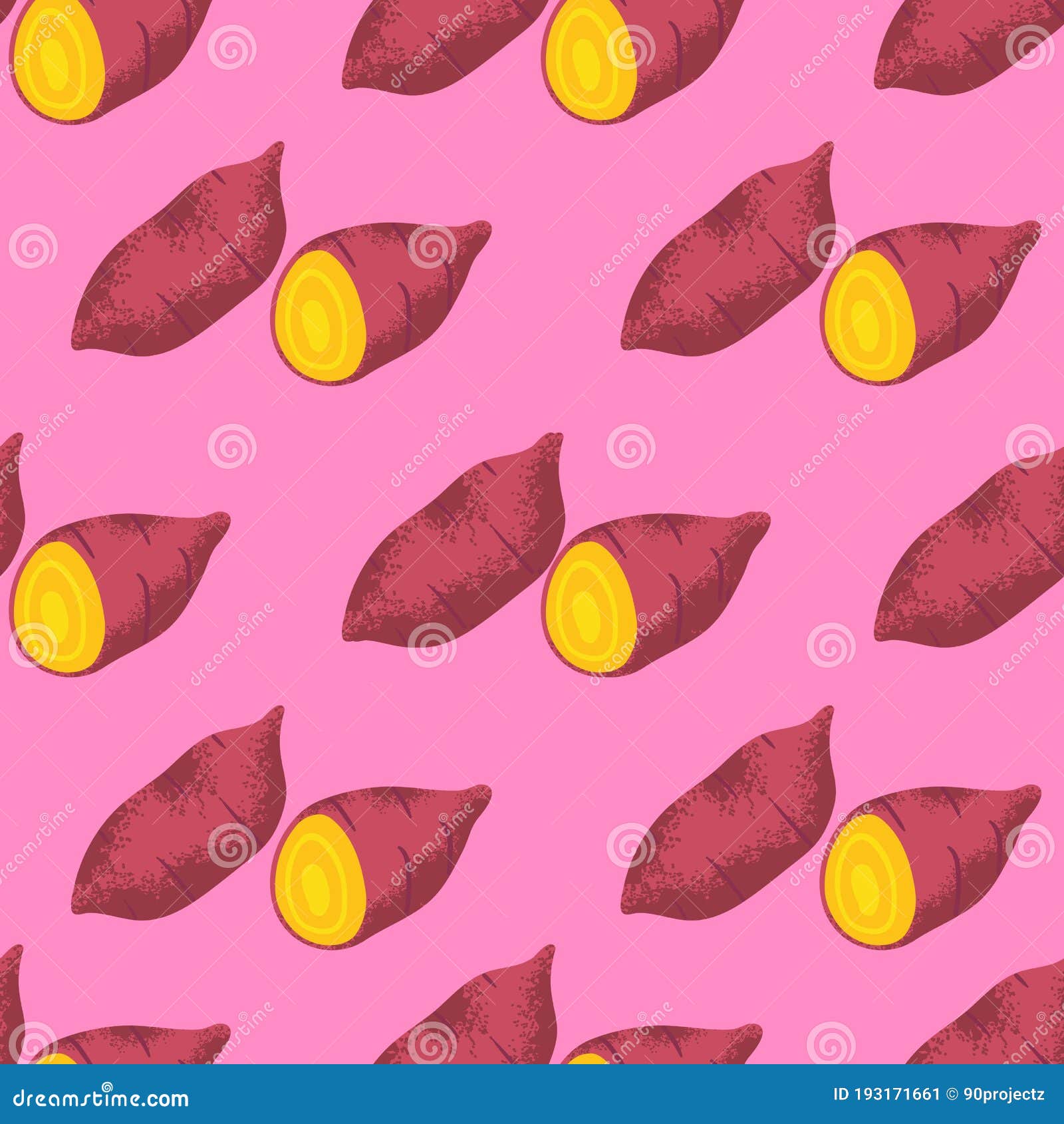 Seamless Sweet Potato Pattern, Vector Illustration EPS 10. Stock Vector ...