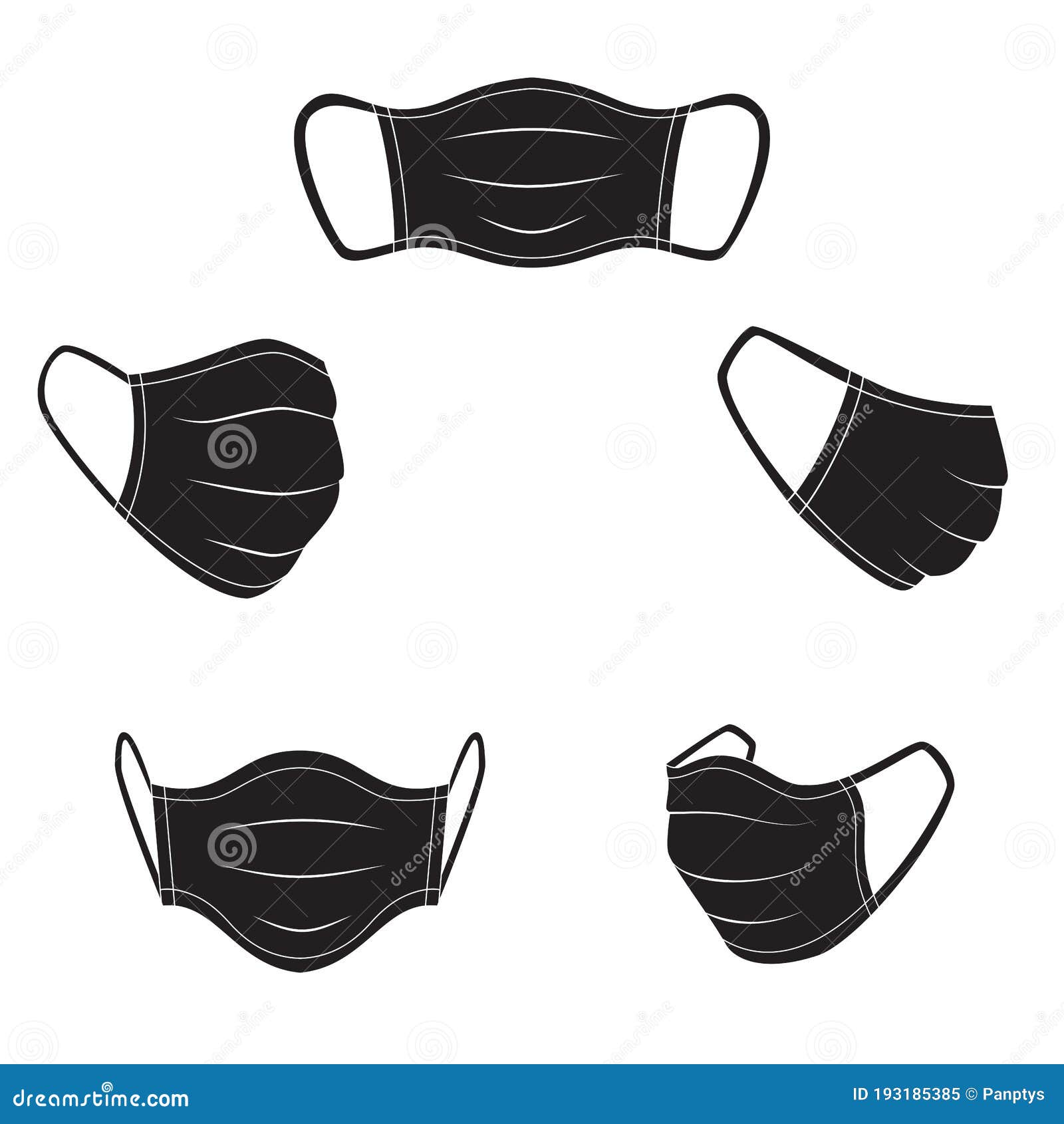 Mask Vector Icon Set. Objects on Neutral Background. Stock Vector ...