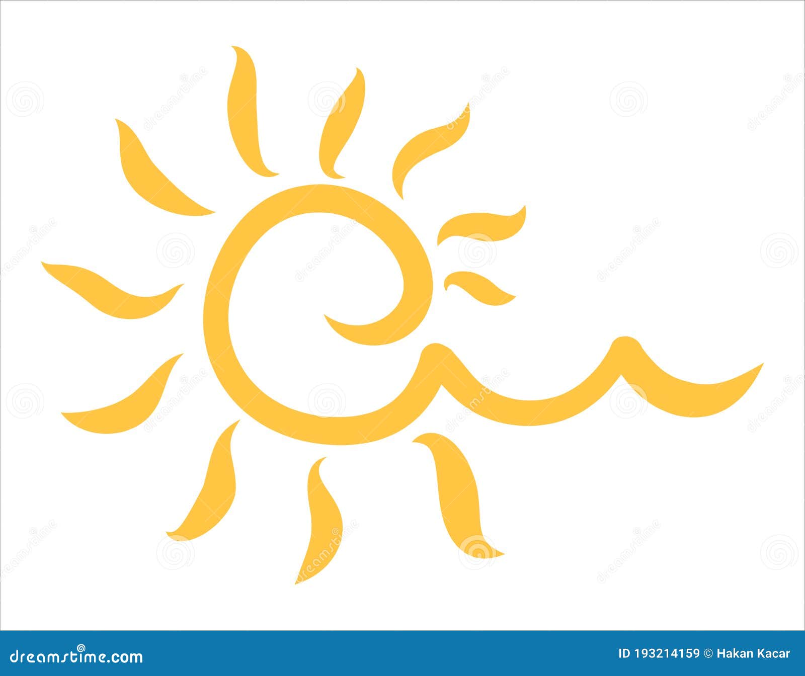 Summer Sun Logo. a Symbol of the Bright Summer Sun Hand Drawn Sun Icon ...