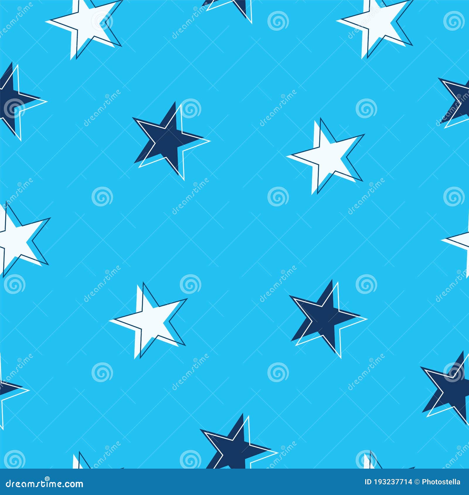 Seamless Pattern with Blue Stars Vector Stock Vector - Illustration of ...
