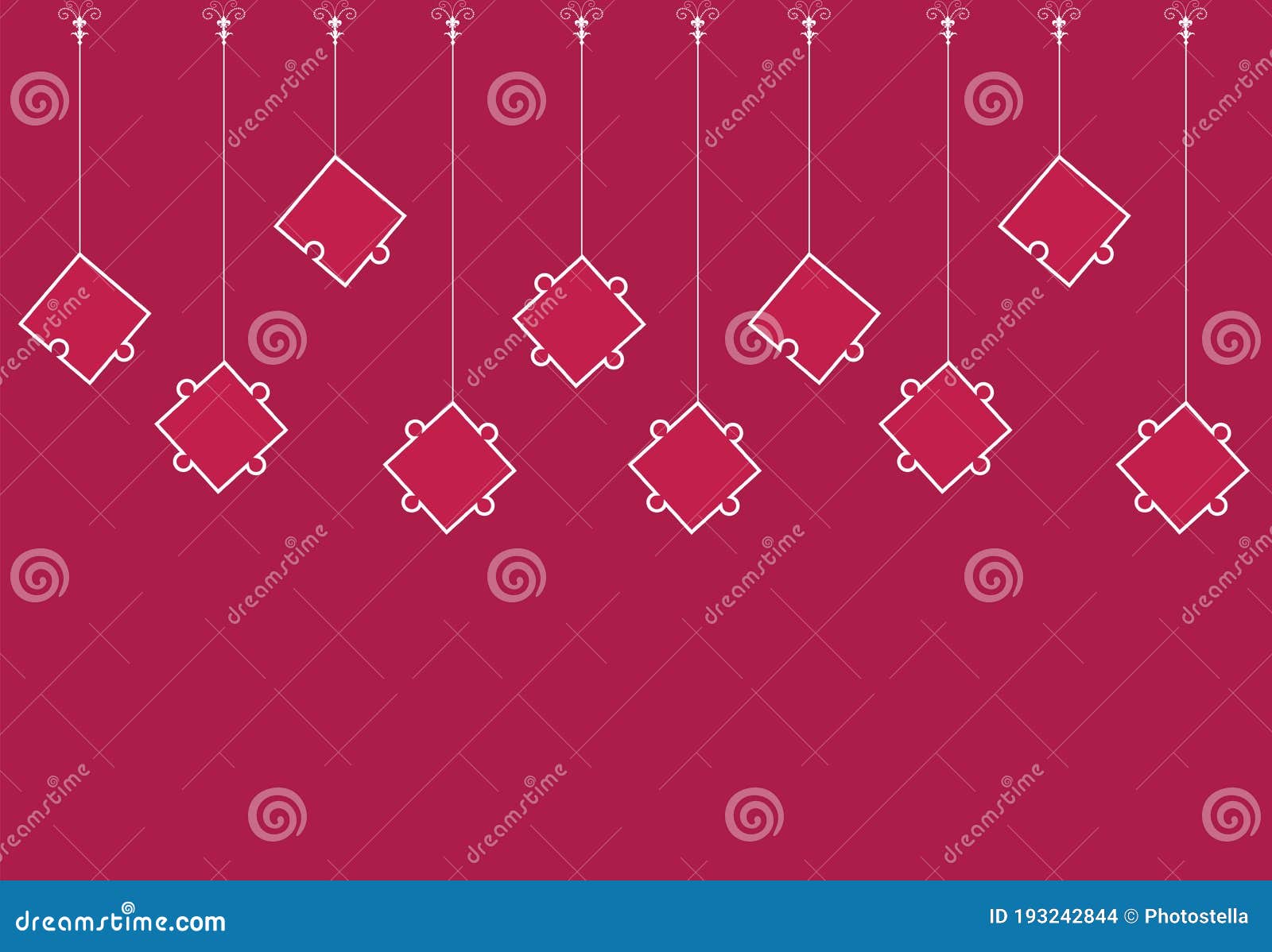 Horizontal Banner with Puzzle Pieces Vector in Pink Color Stock Vector ...
