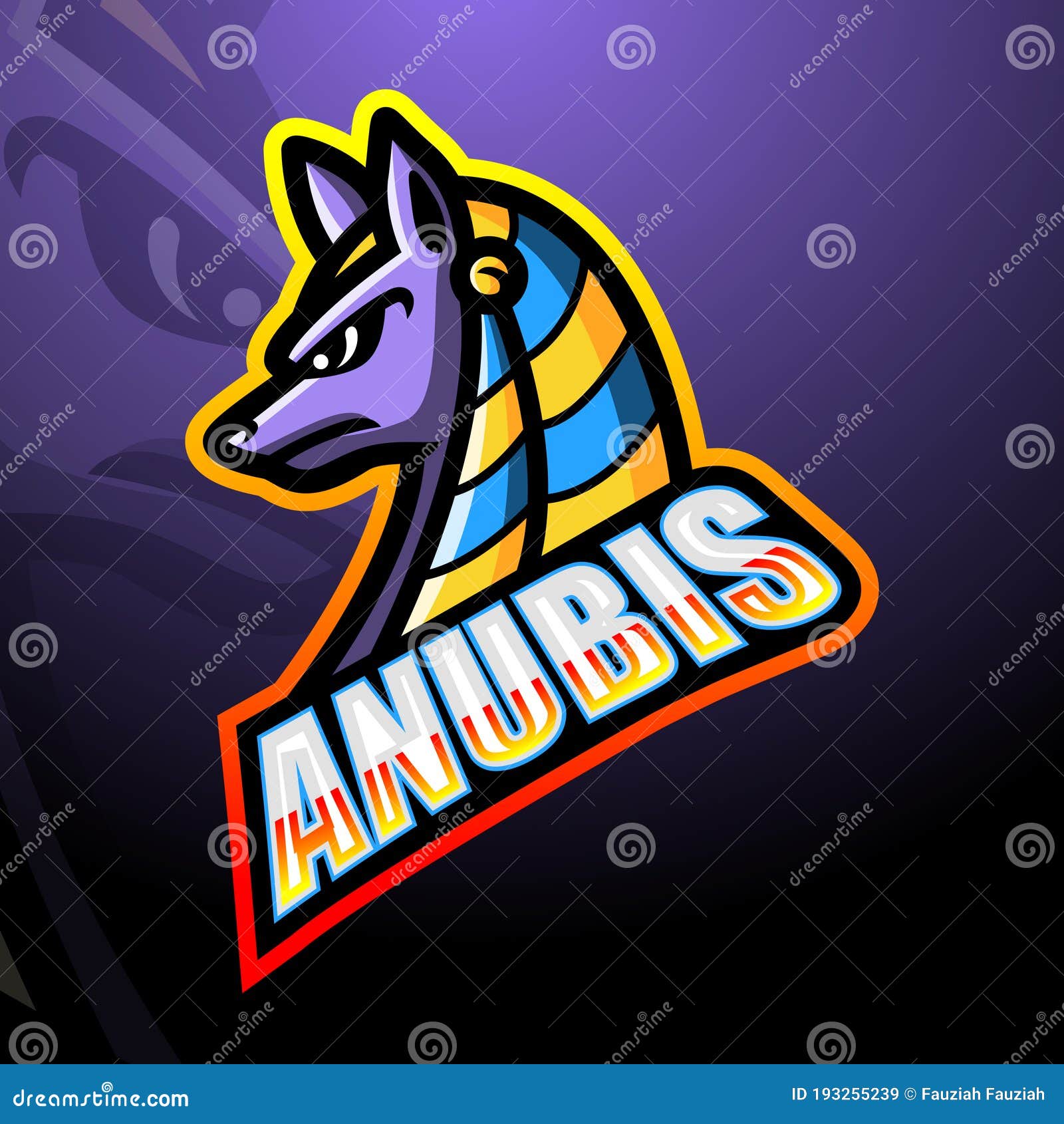 Anubis Mascot Gaming Logo Esports Design Vector | CartoonDealer.com ...