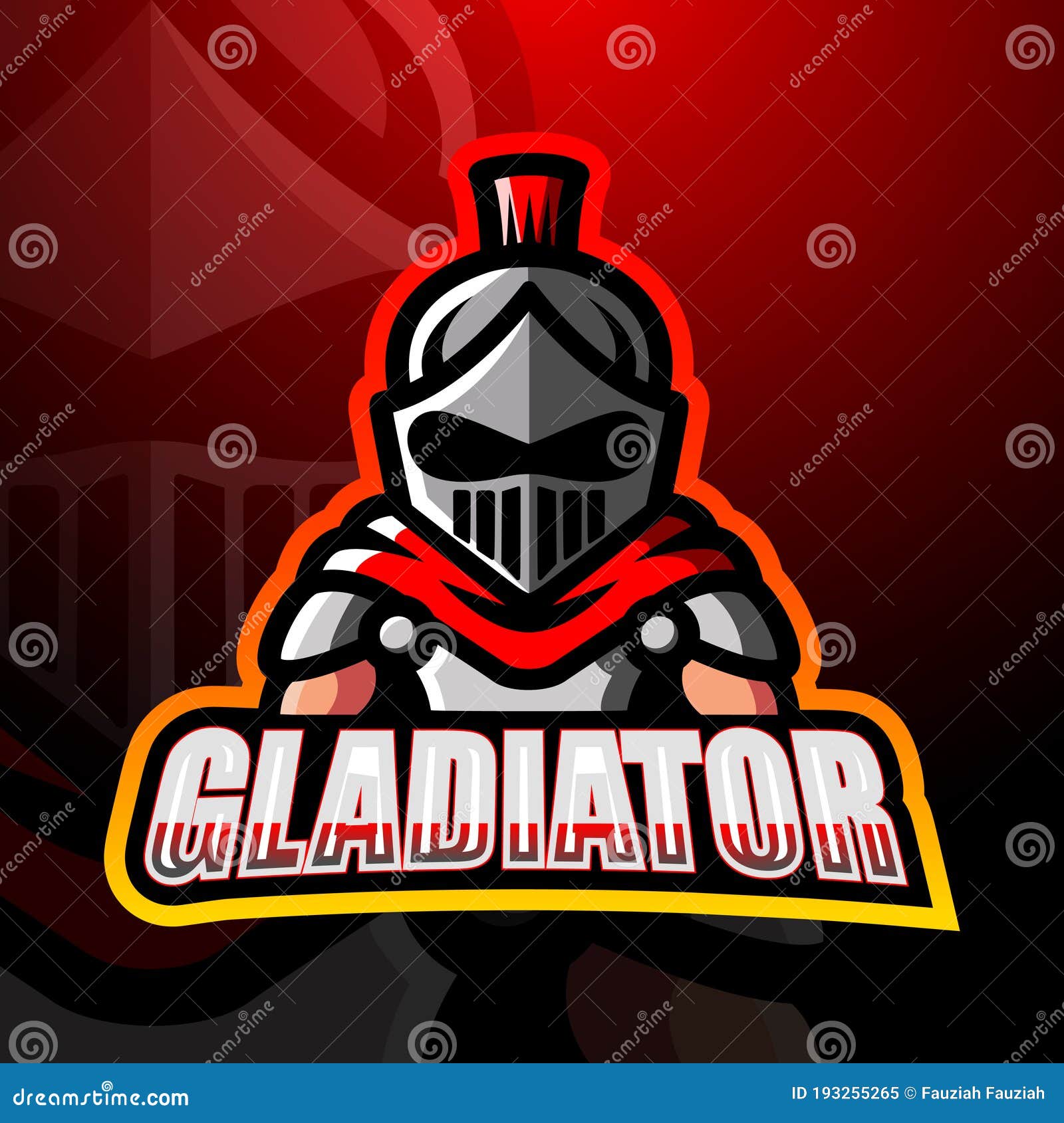 Gladiator Mascot Esport Logo Design Stock Vector - Illustration of icon ...