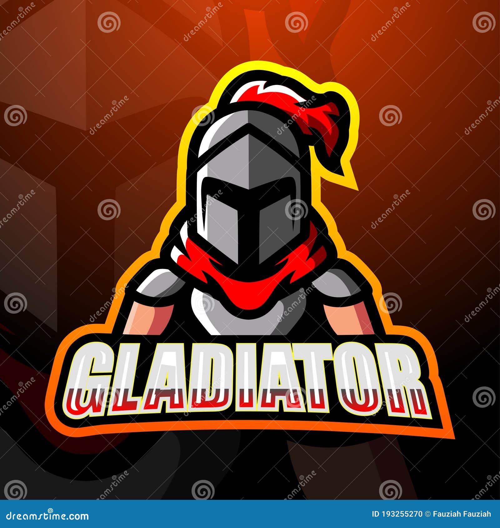Gladiator Mascot Esport Logo Design Stock Vector - Illustration of ...