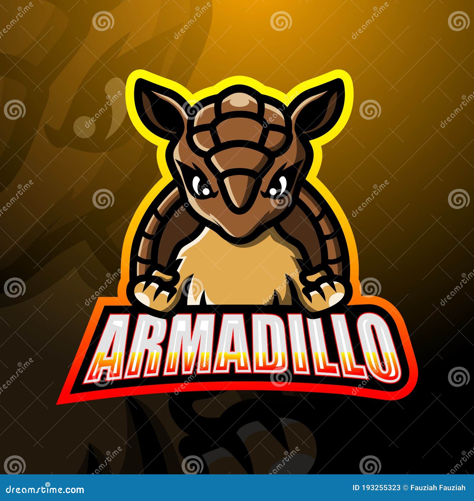 Armadillo Mascot Sport Logo Design Cartoon Vector | CartoonDealer.com ...