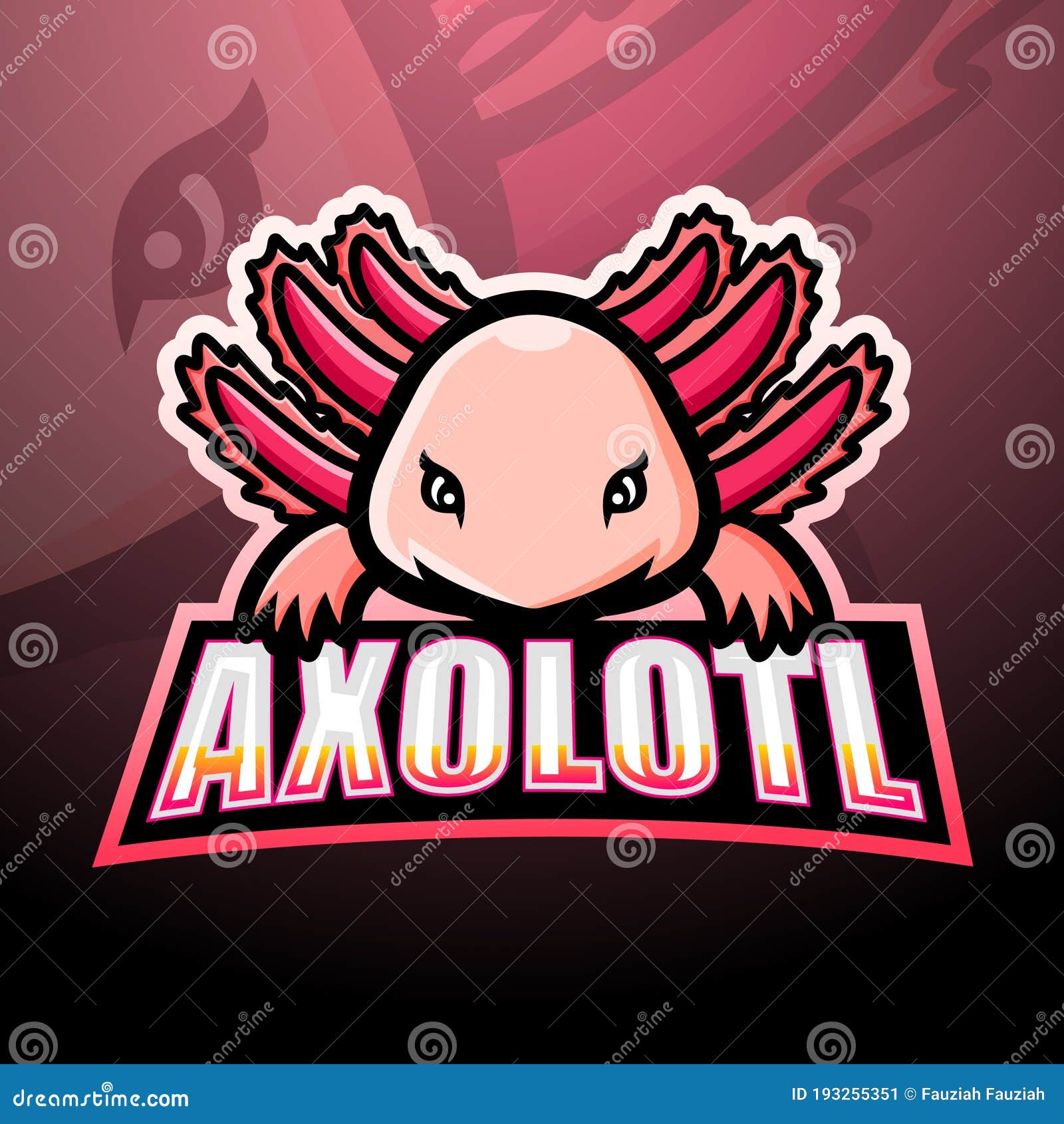 Axolotl Mascot Esport Logo Design Cartoon Vector | CartoonDealer.com ...
