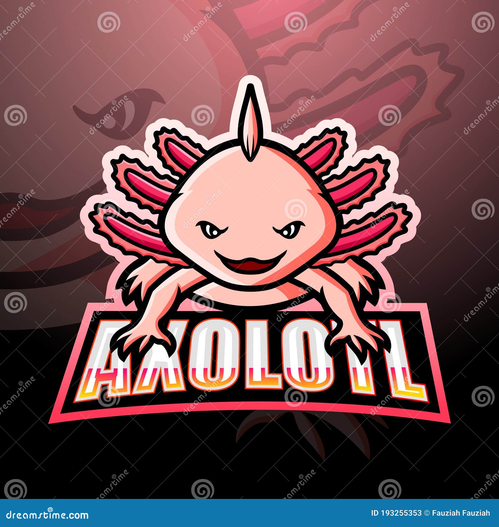 Axolotl Mascot Esport Logo Design Vector Illustration | CartoonDealer ...