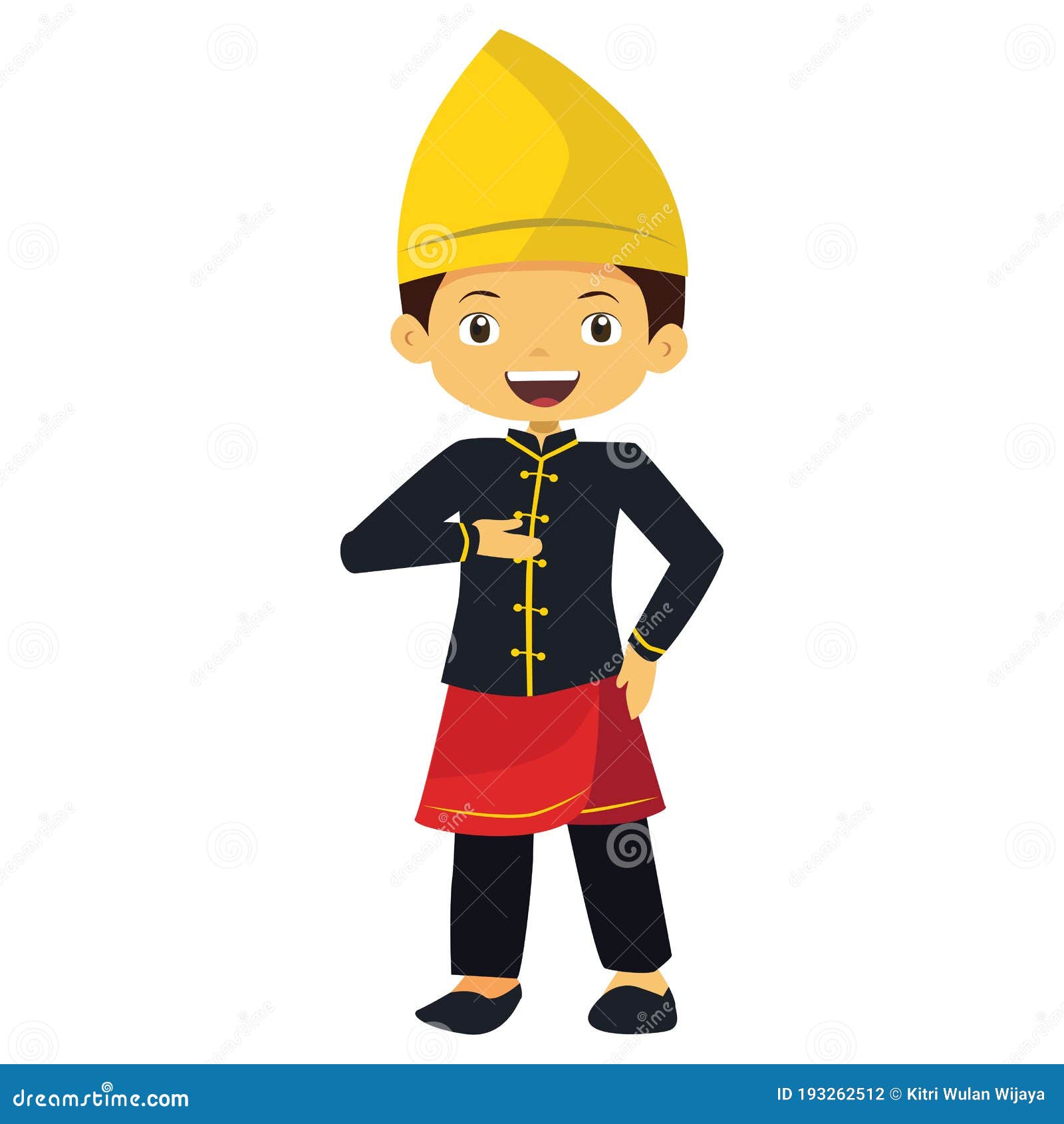 A Man Wear Linto Baro, Traditional Clothes of Aceh Stock Vector ...