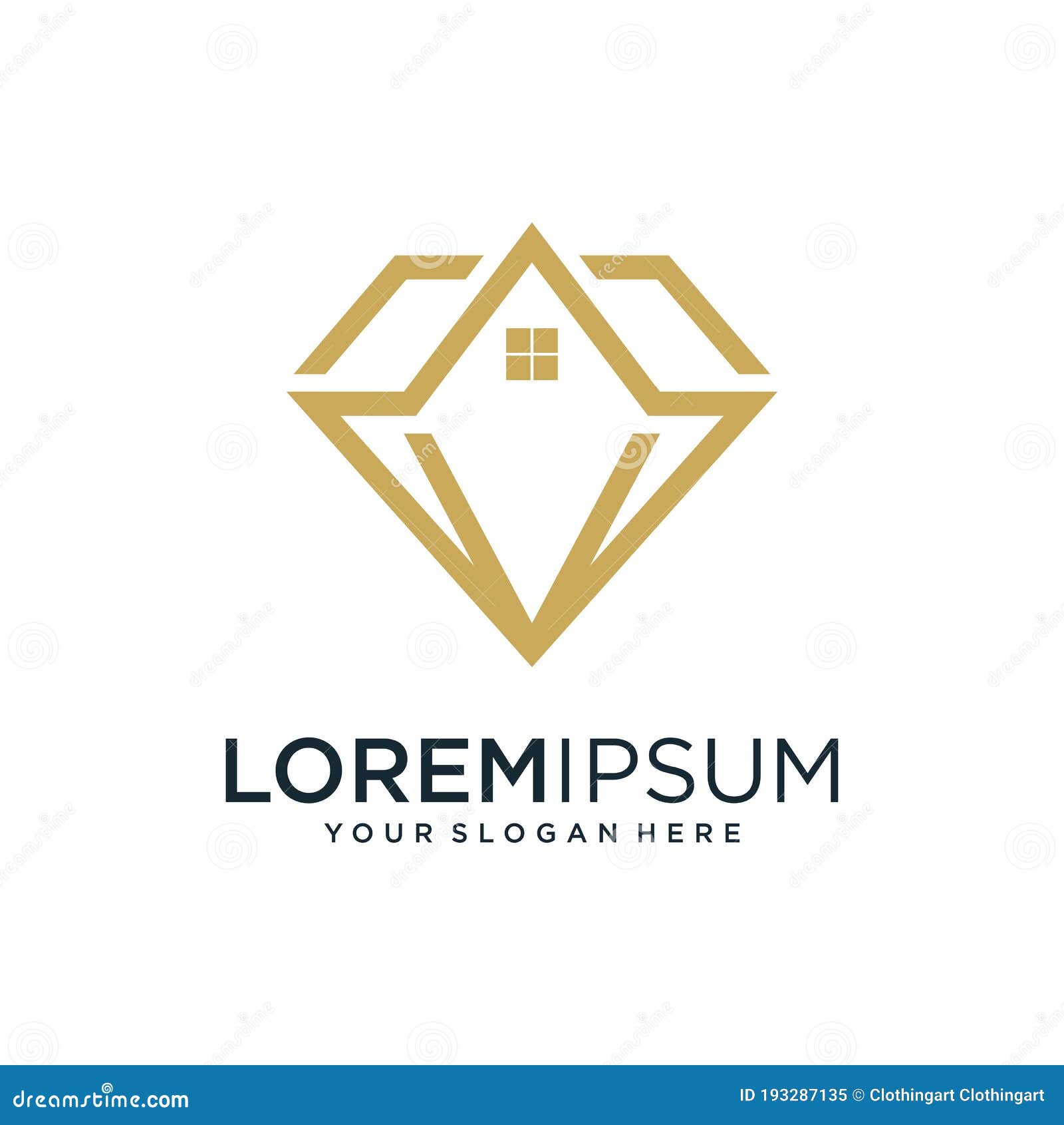 Diamond and House Logo Design Template Stock Vector - Illustration of ...